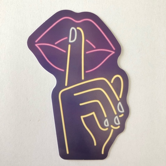 Accessories | 110 Neon Lights Shh Gesture Glossy Sticker | Poshmark
